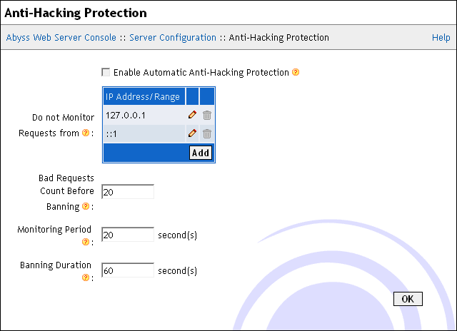 General server configuration
